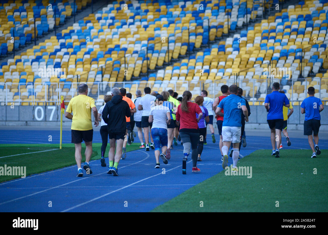 Sport football stadium stand seats pitch training hi-res stock ...