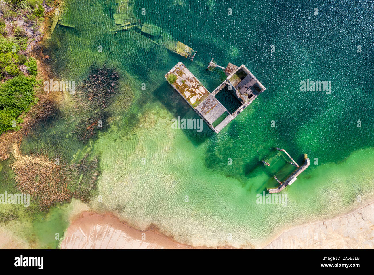 Rummu flooded prison in quarry, Estonia, taken in May 2019 Stock Photo ...