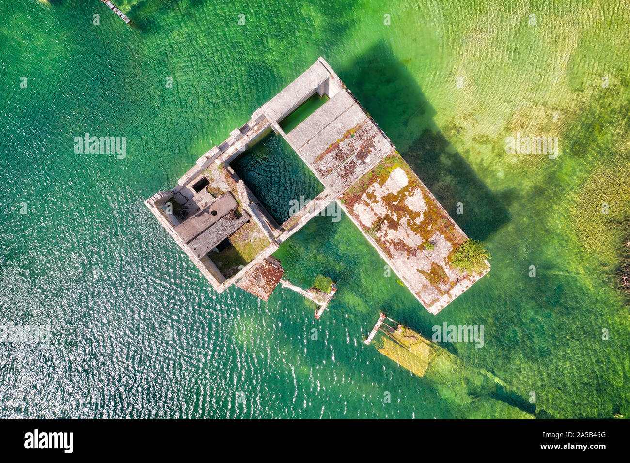 Rummu flooded prison in quarry, Estonia, taken in May 2019 Stock Photo ...