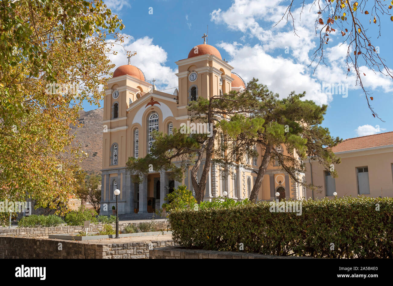 Neopolis, northern Crete, Greece. On the Old National Road as driving ...