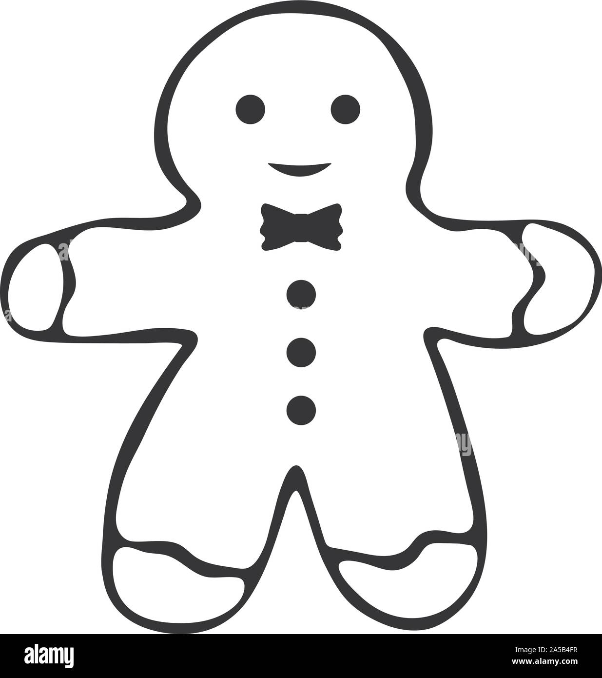 Ginger man black and white cookie doodle style. Christmas cookies ...