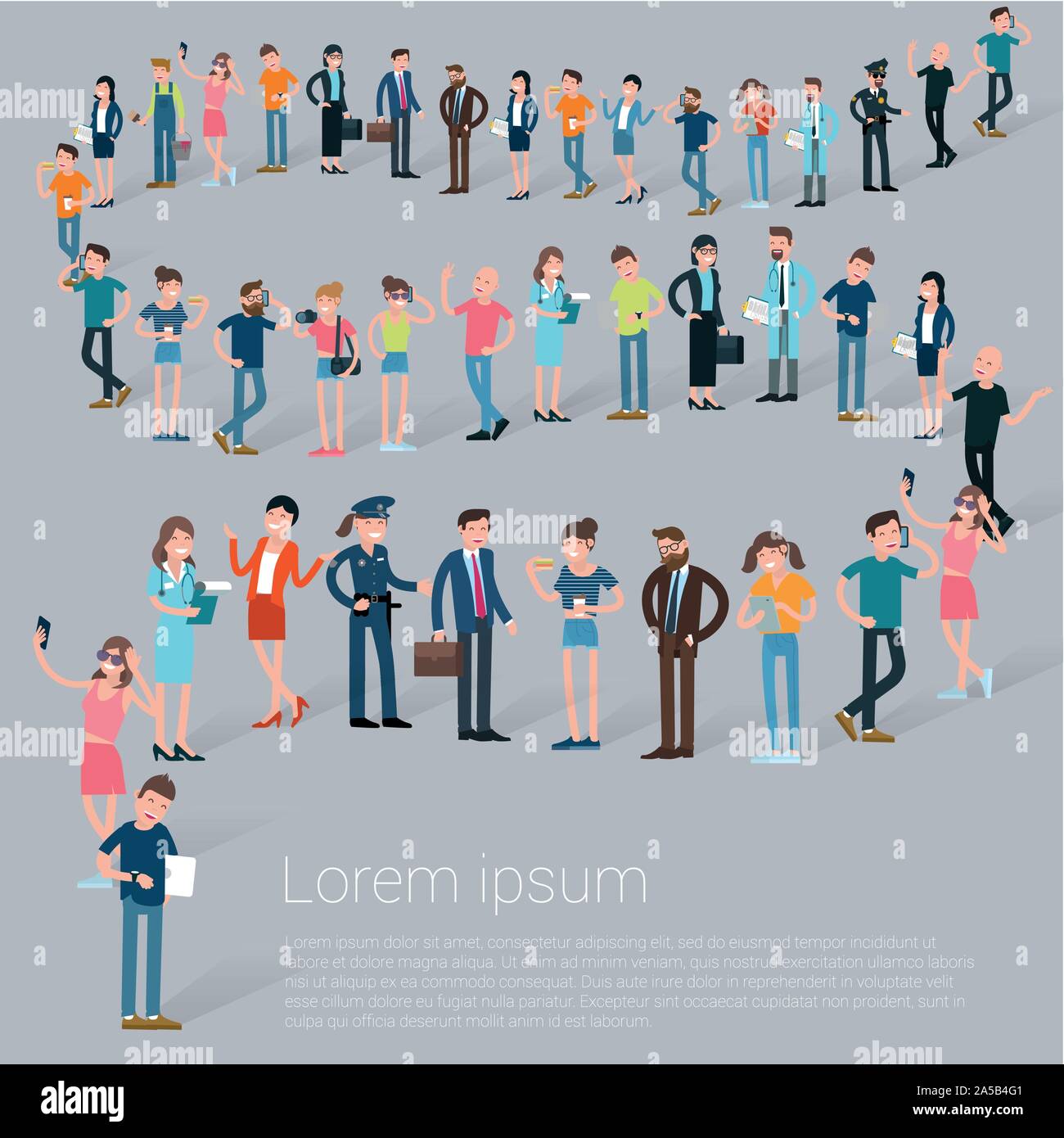 Flat design c people waiting in line Stock Vector Image & Art - Alamy