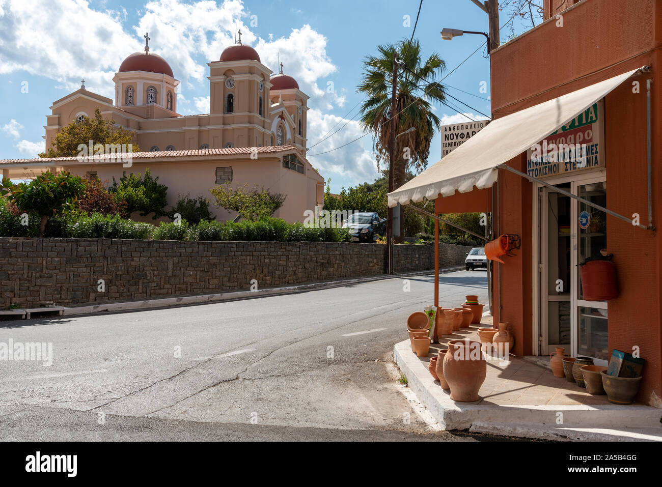 Neopolis, northern Crete, Greece. On the Old National Road as driving ...