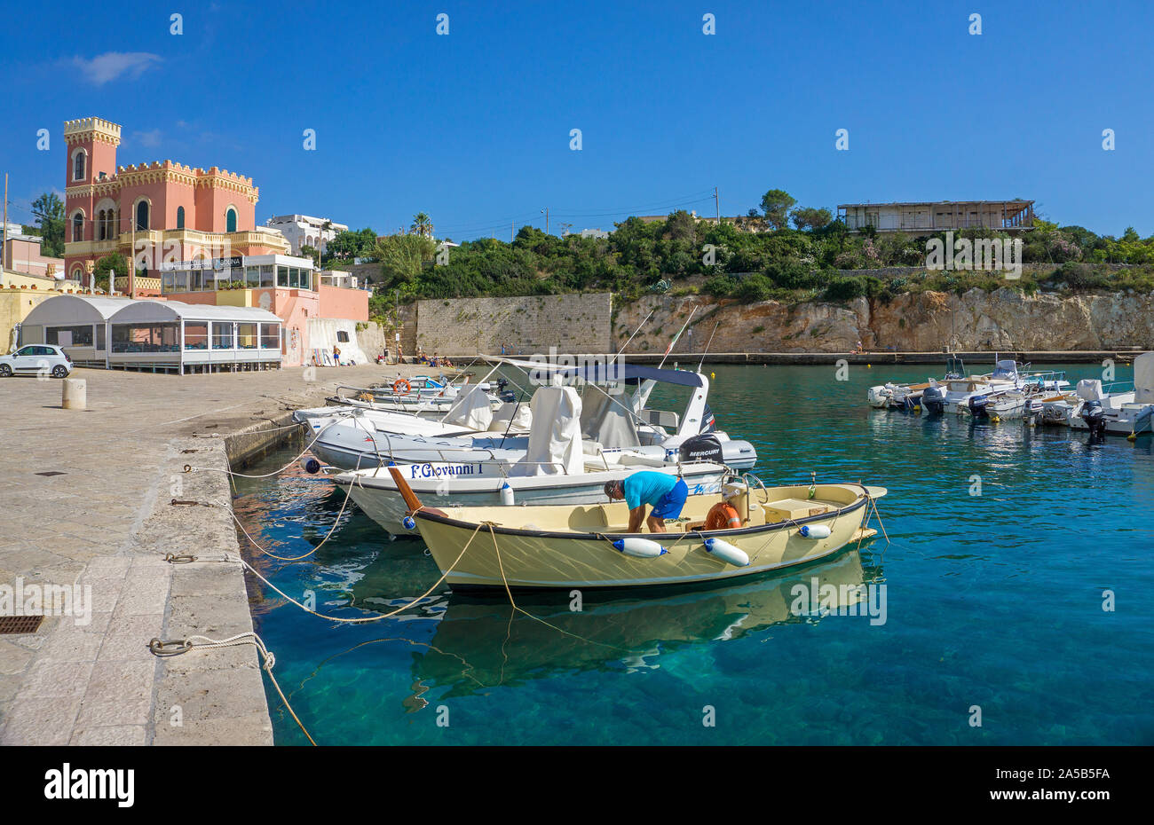 Boats at harbour of Tricase Porto, Lecce, Apulia, Italy Stock Photo - Alamy