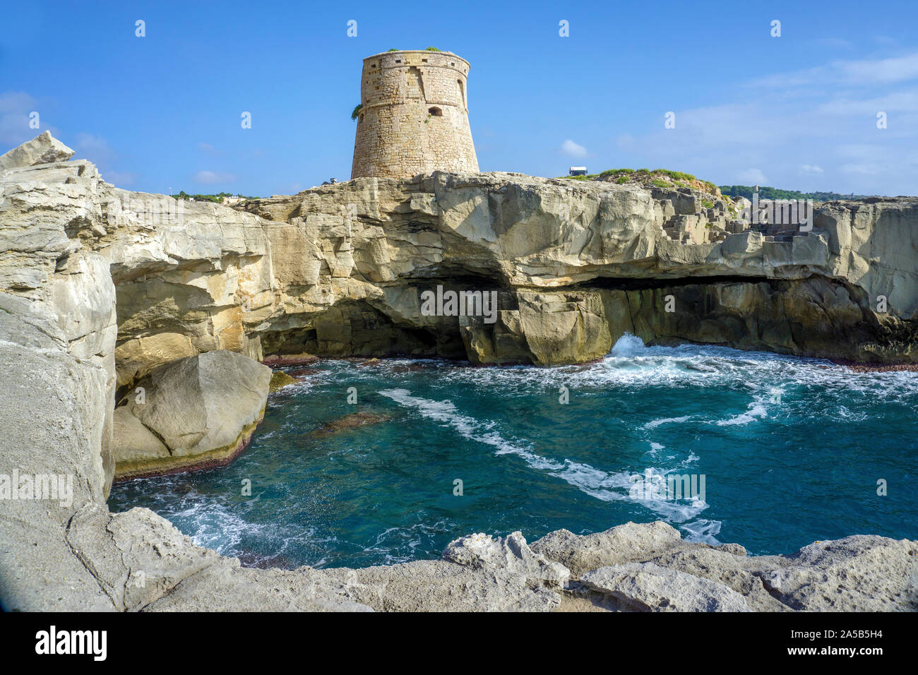 Torre Miggiano, historic coastal tower at Torre di Porto Miggiano ...