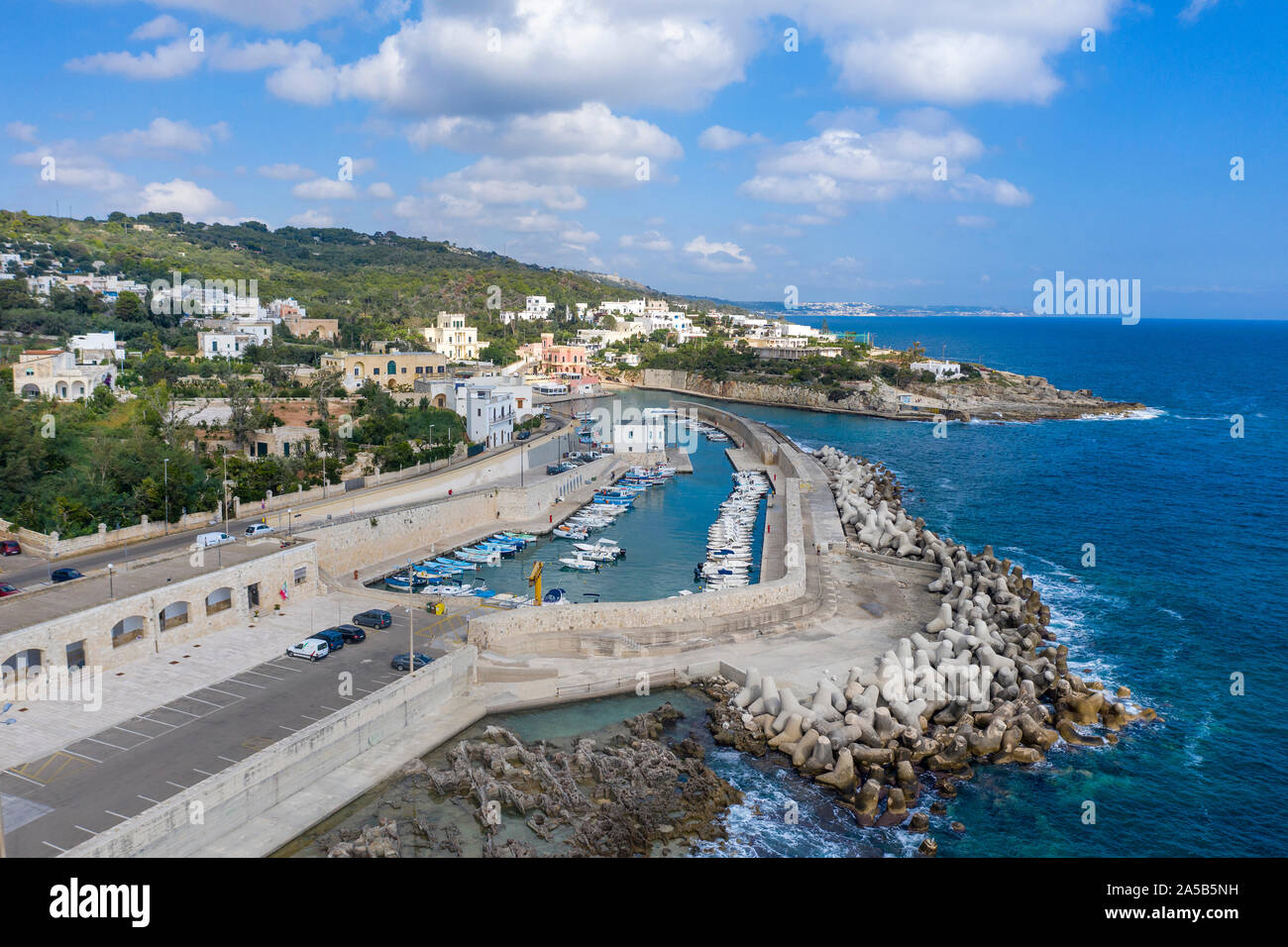 Aerial view of Tricase Porto, Lecce, Apulia, Italy Stock Photo - Alamy
