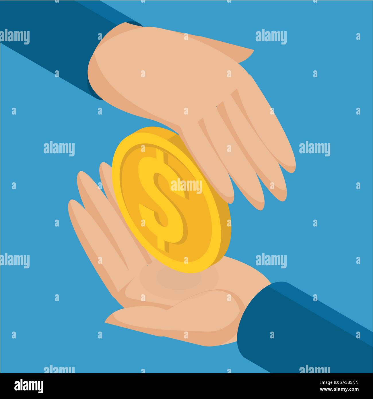 Hand holding dollar save Stock Vector Images - Alamy