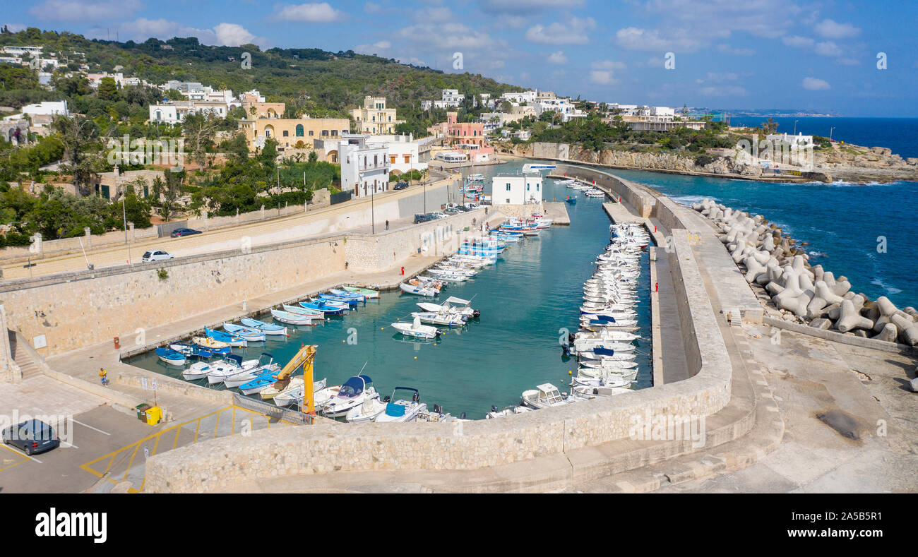 Aerial view of Tricase Porto, Lecce, Apulia, Italy Stock Photo - Alamy