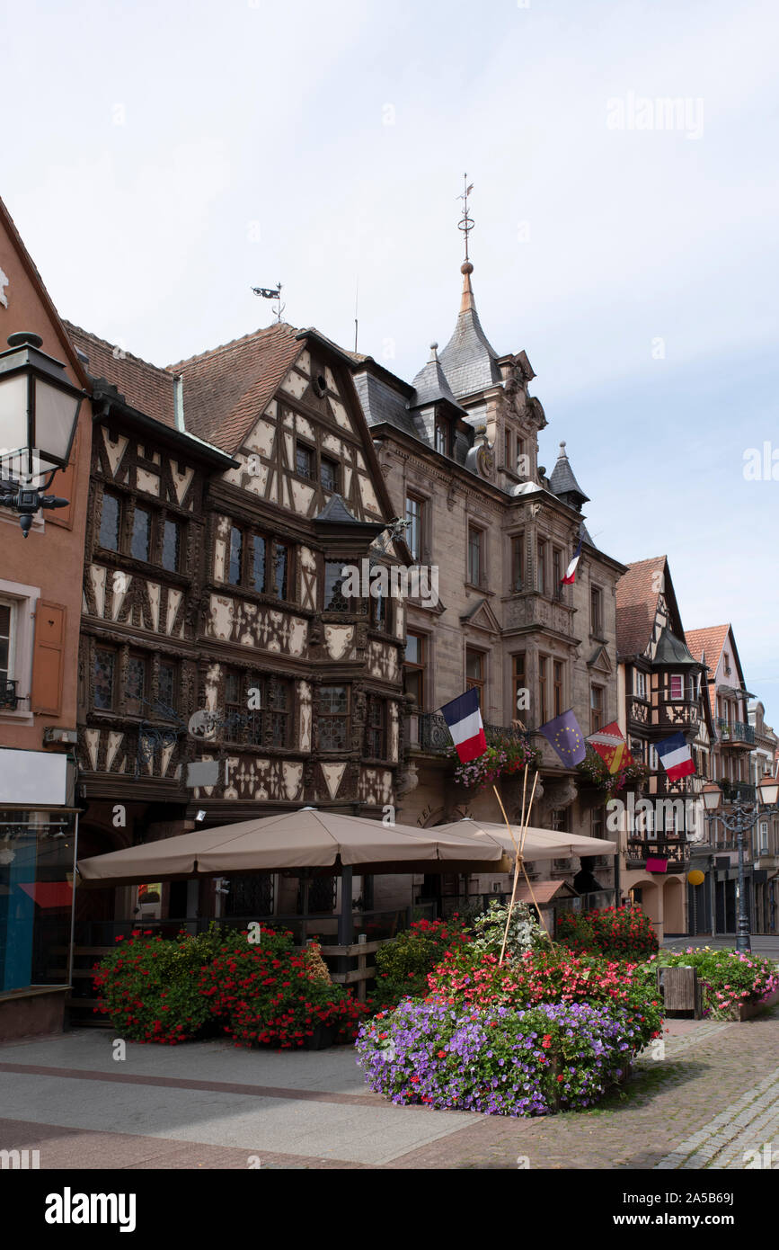 Typical architecture of Alsace in France Stock Photo - Alamy