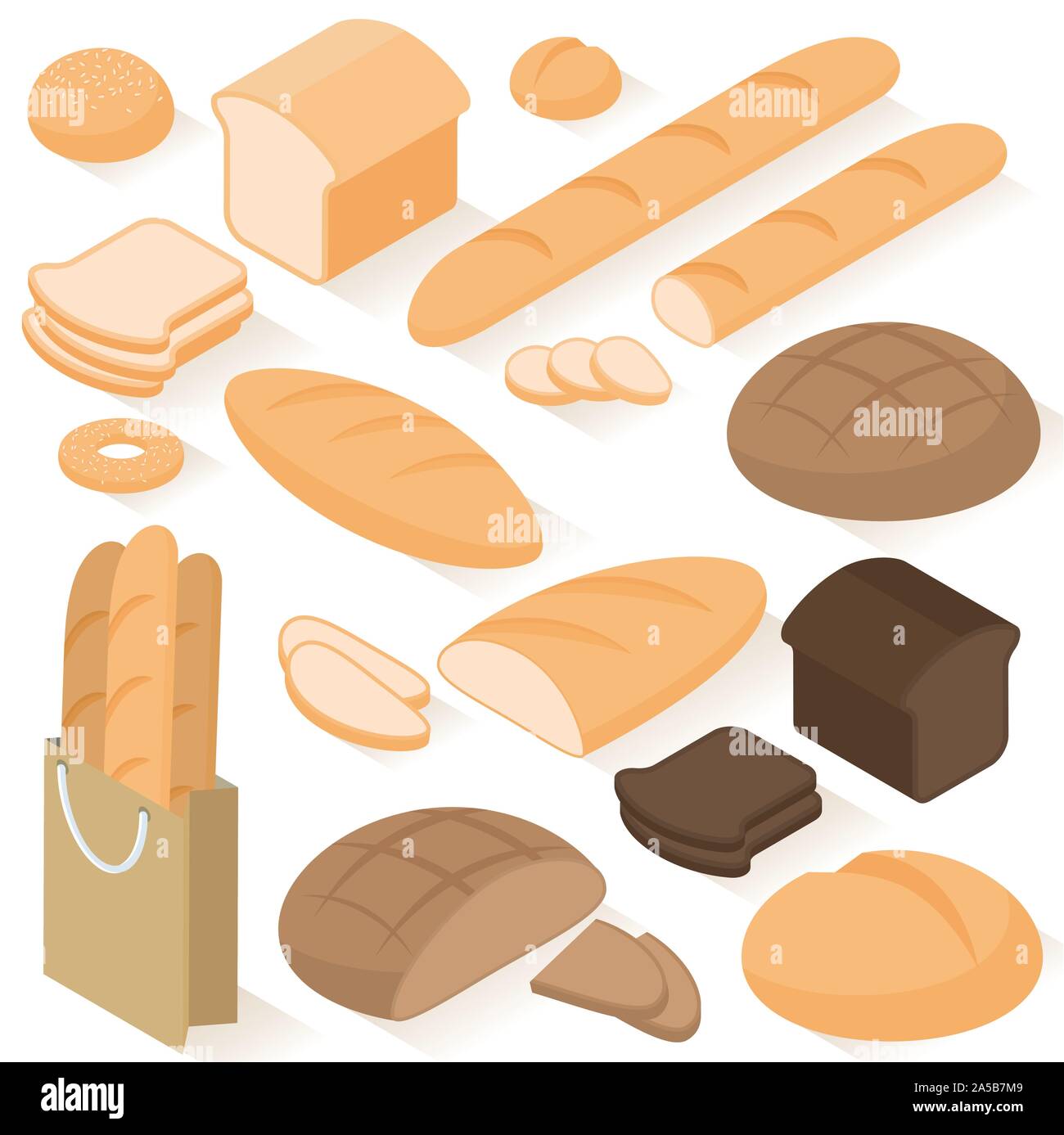 Isometric bread icons Stock Vector Image & Art - Alamy