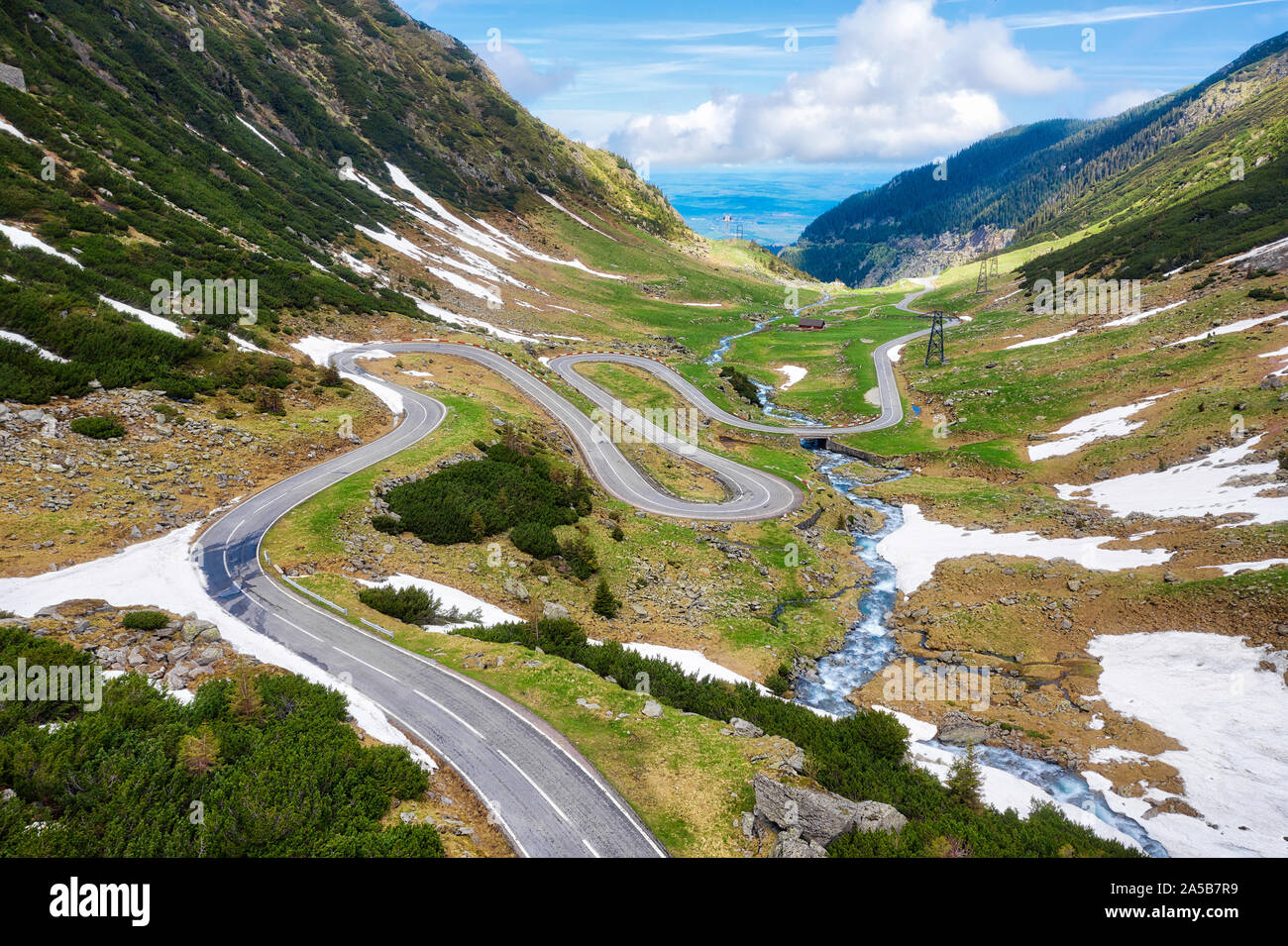 Aerial rural landscape last snow hi-res stock photography and images ...
