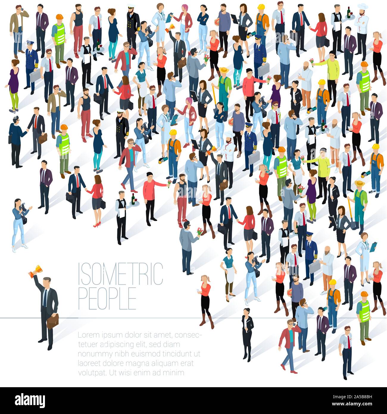 Isometric People crowd Stock Vector Image & Art - Alamy