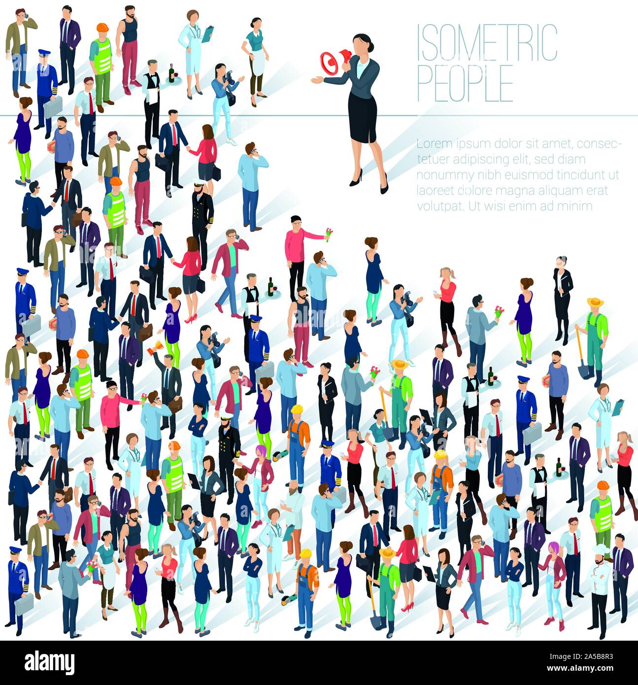Isometric People crowd Stock Vector Image & Art - Alamy