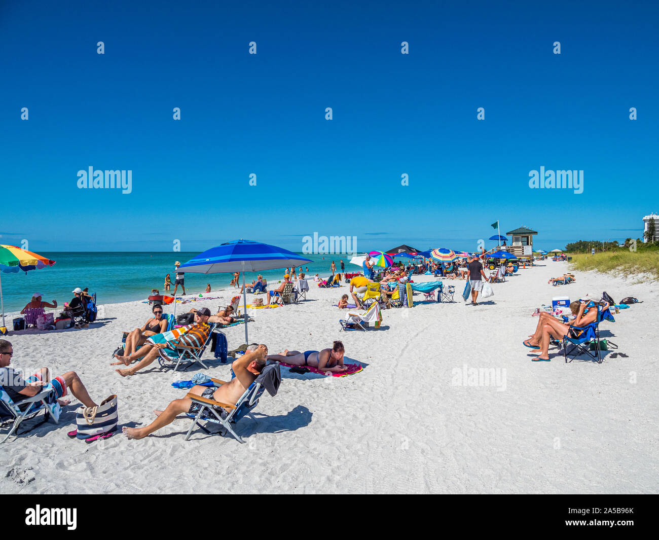 Lido Key Beach on the Gulf of Mexico in Sarasota Florida in the United ...