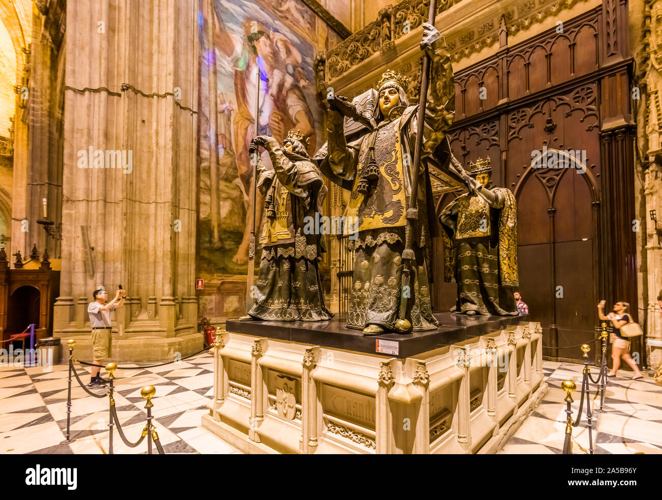 The tomb of Christopher Columbus in the Cathedral of Seville also known ...