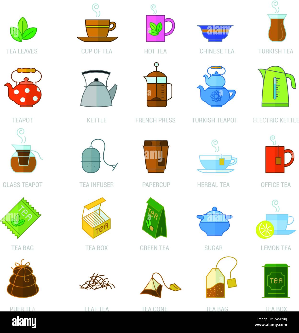 tea icon set Stock Vector Image & Art - Alamy