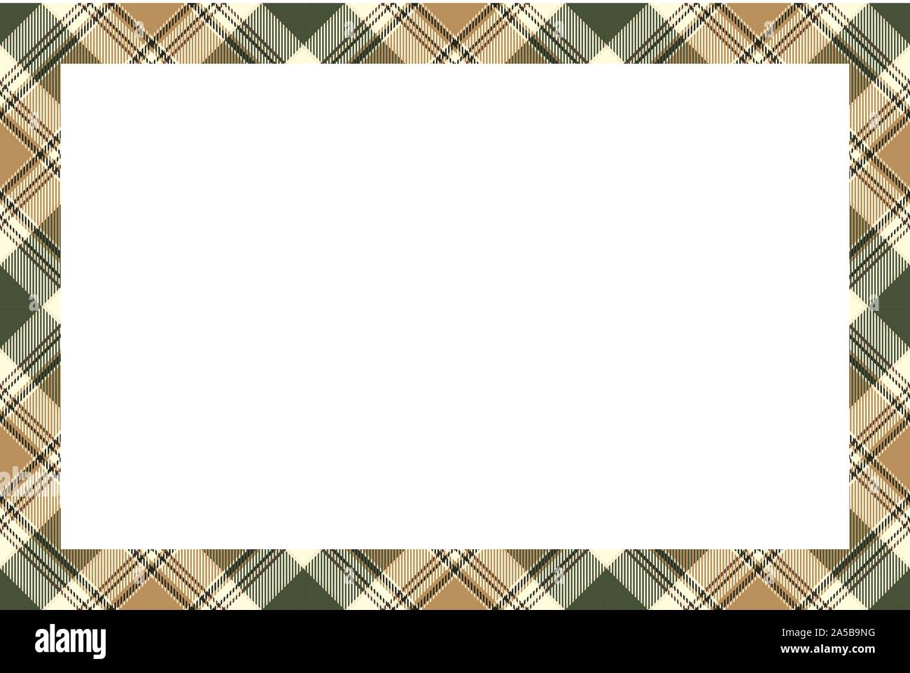 Vintage frame vector. Scottish border pattern retro style. Beauty empty ...