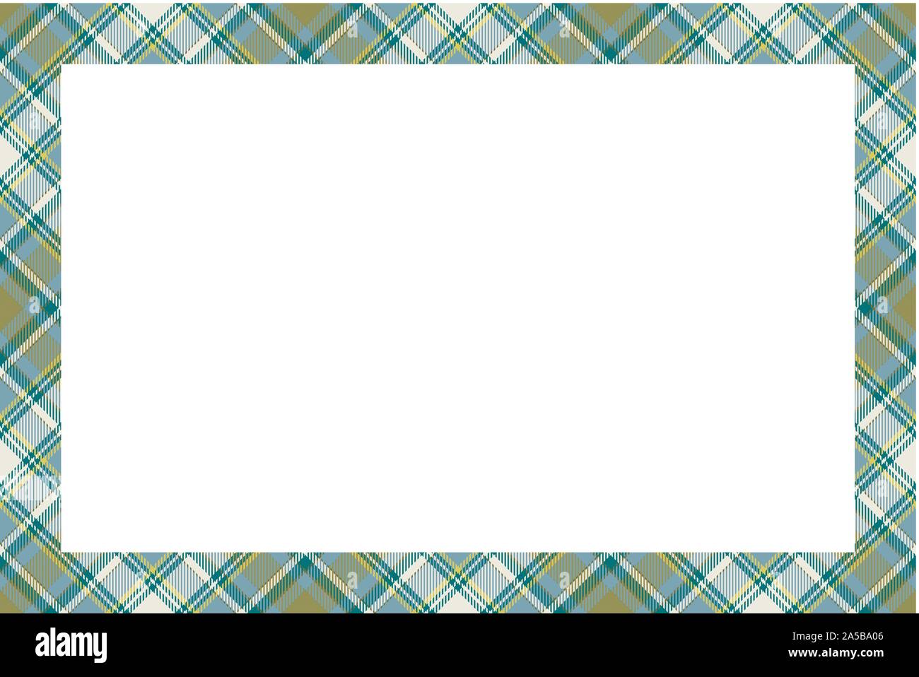 Vintage frame vector. Scottish border pattern retro style. Beauty empty ...