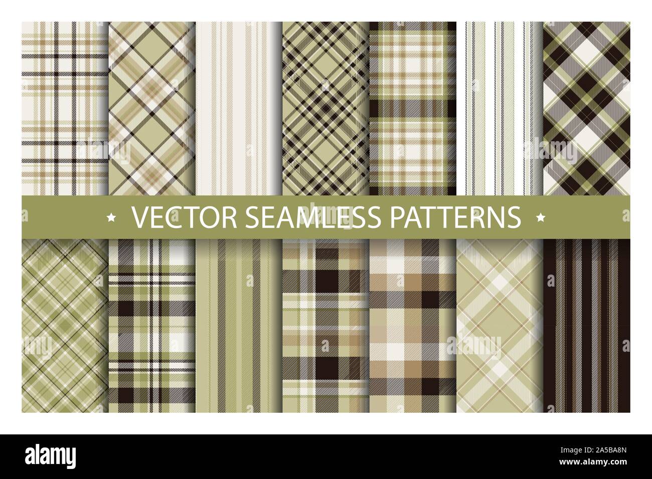 Tartan set pattern seamless plaid vector. Geometric background fabric ...