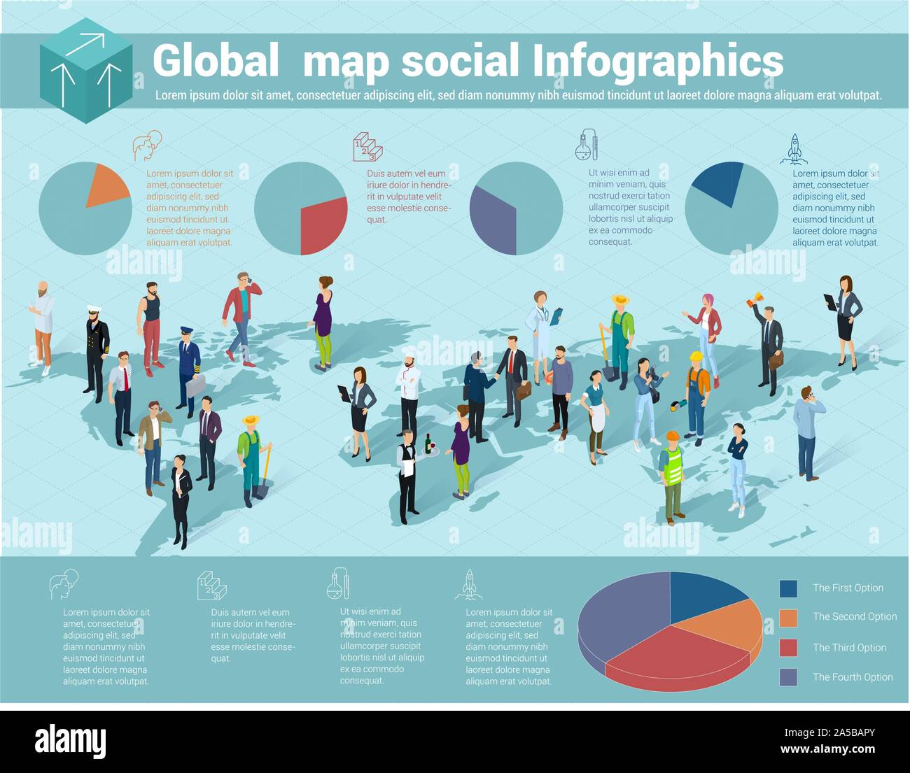 Global world isometric map Stock Vector Image & Art - Alamy