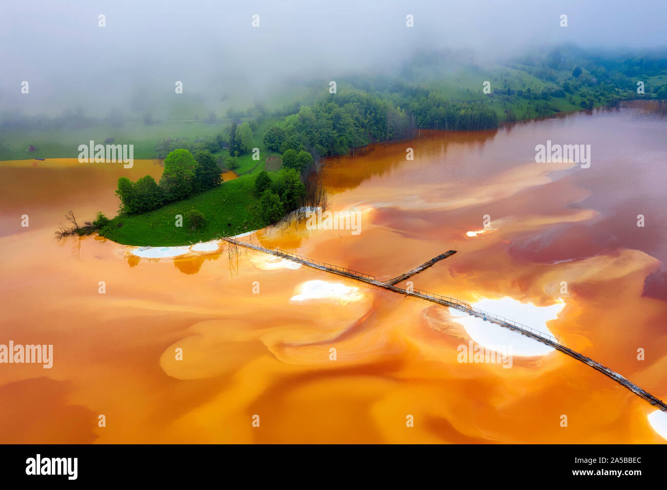 Aerial landscape mining water pollution hi-res stock photography and ...