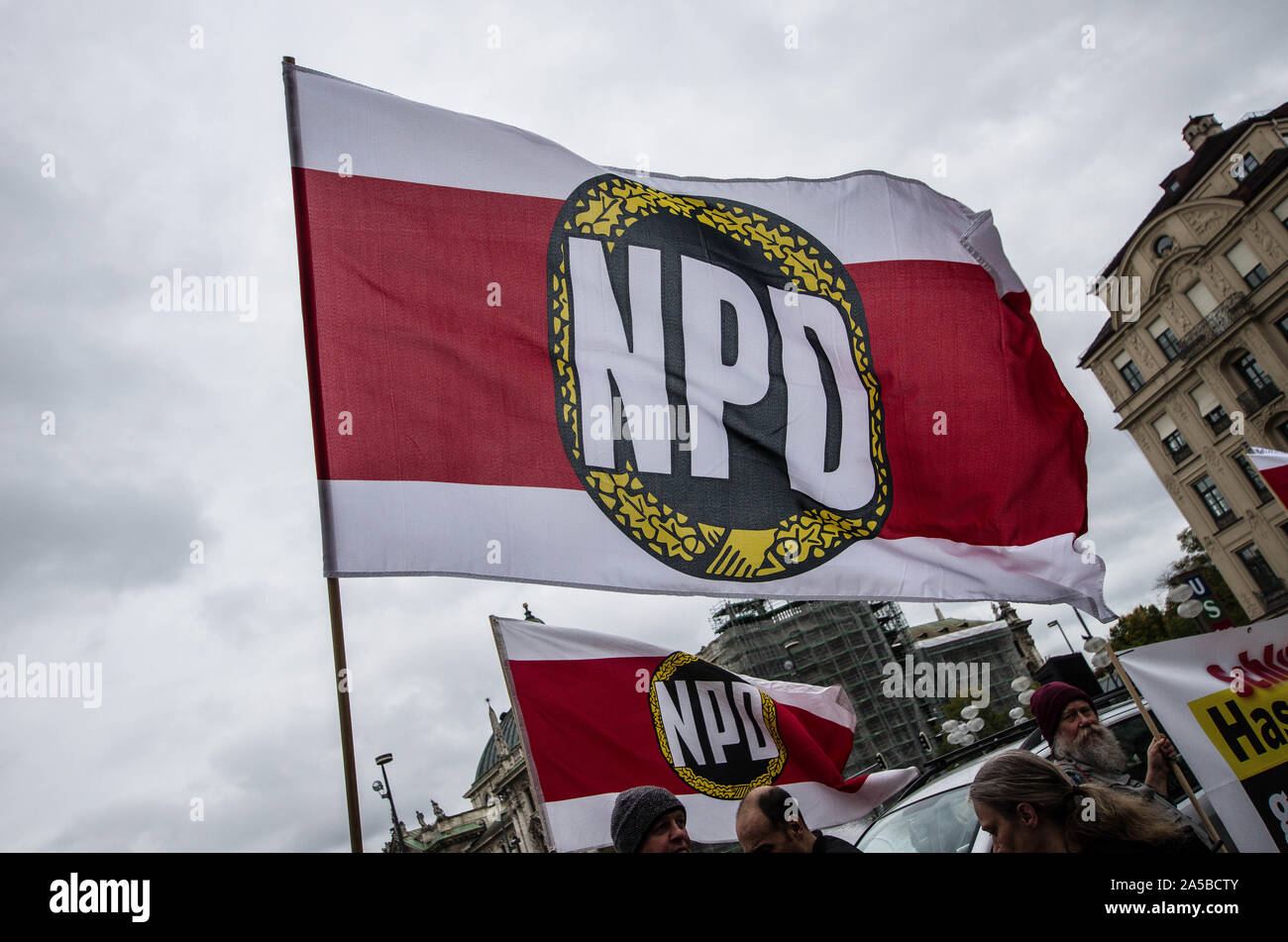 Munich, Bavaria, Germany. 19th Oct, 2019. The neonazi NPD party of ...