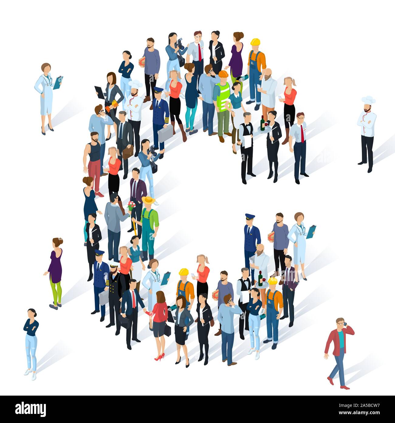 Crowded isometric people typeface Stock Vector Image & Art - Alamy