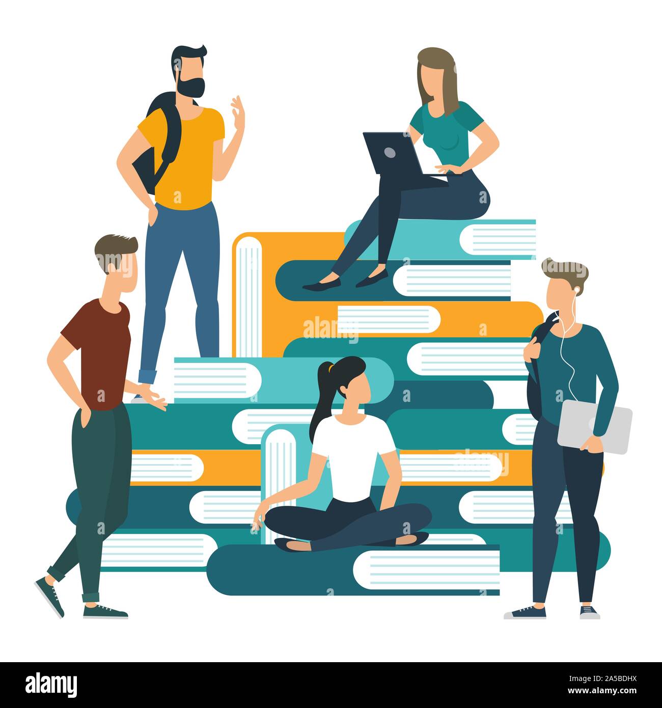 university college books and knowledge vector concept Stock Vector ...