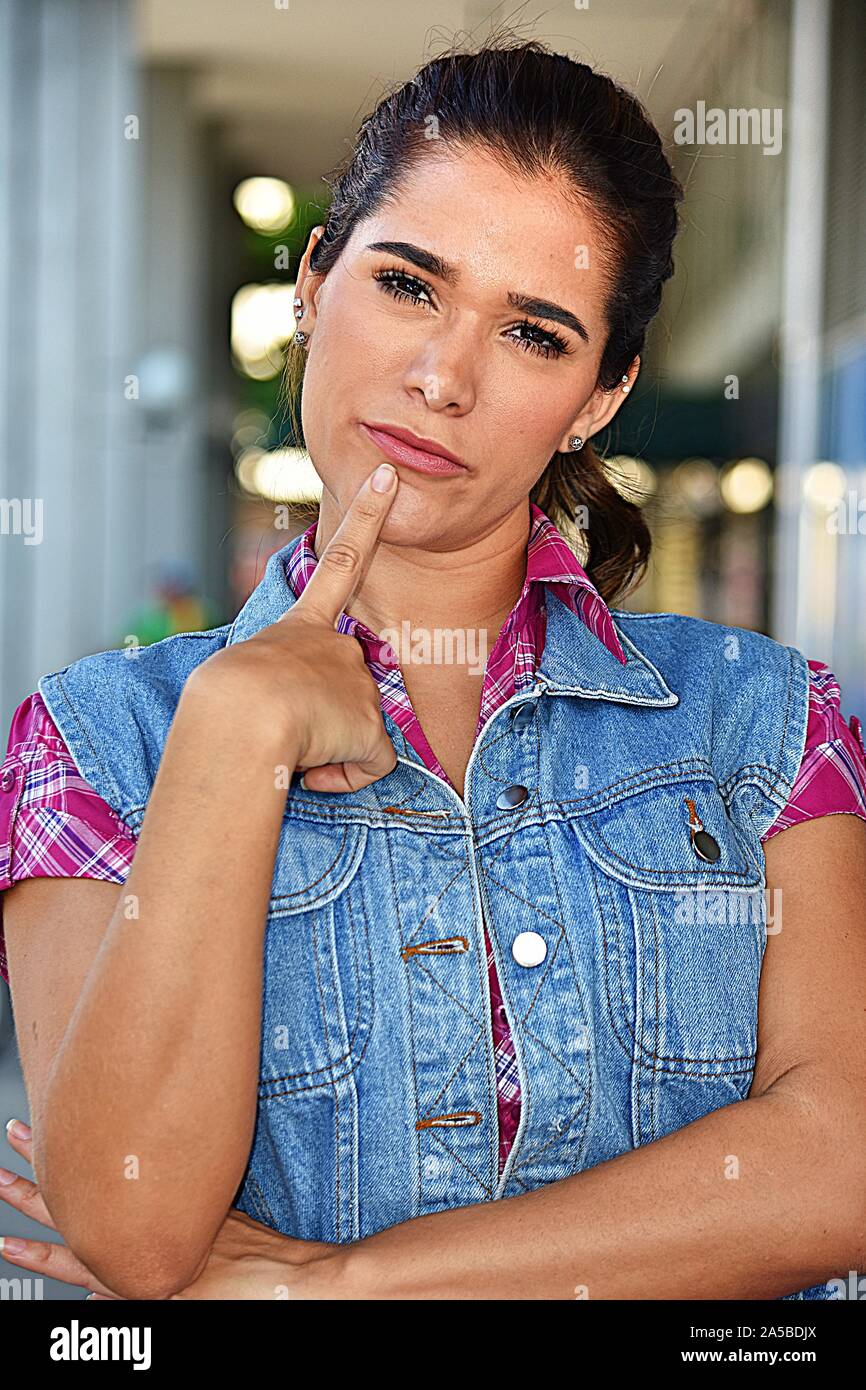 An Adult Female Decision Making Stock Photo - Alamy