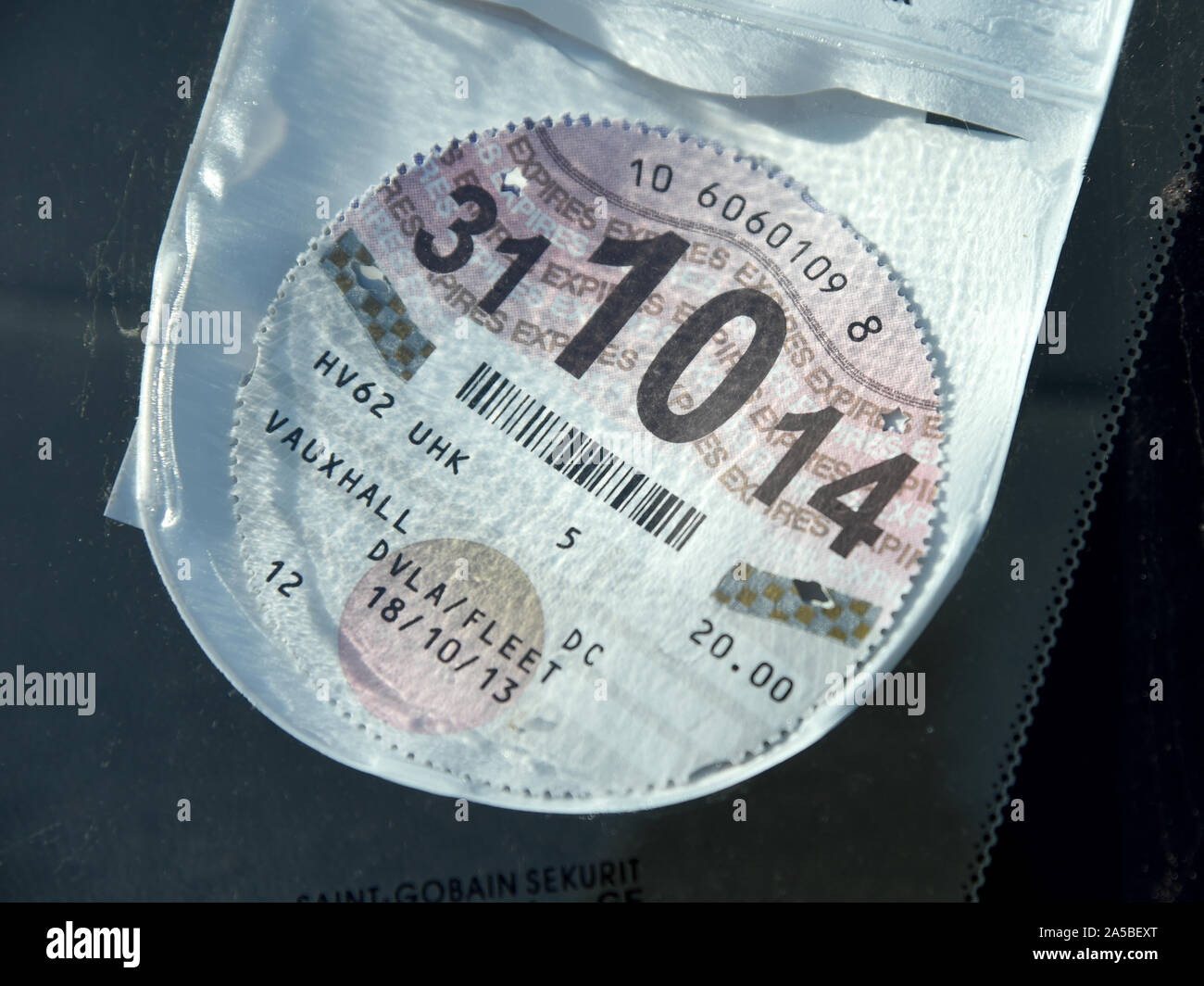 Road Tax disc, old style road tax disc Stock Photo - Alamy