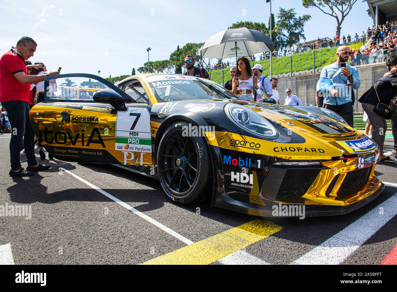 Vallelunga, Italy september 15 2019. Front view of team mechanics and ...