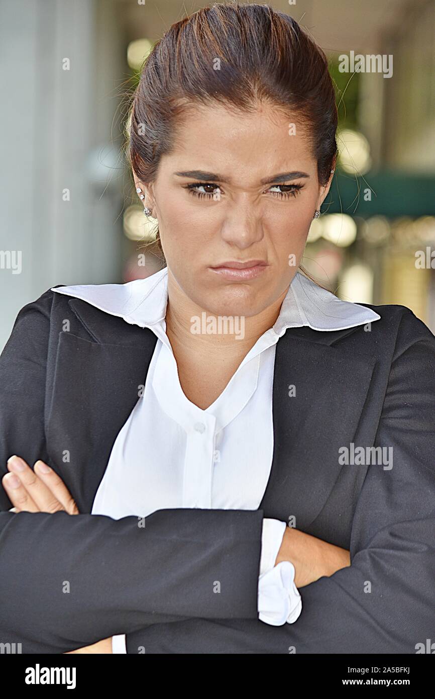 Stubborn Business Woman Wearing Suit Stock Photo - Alamy