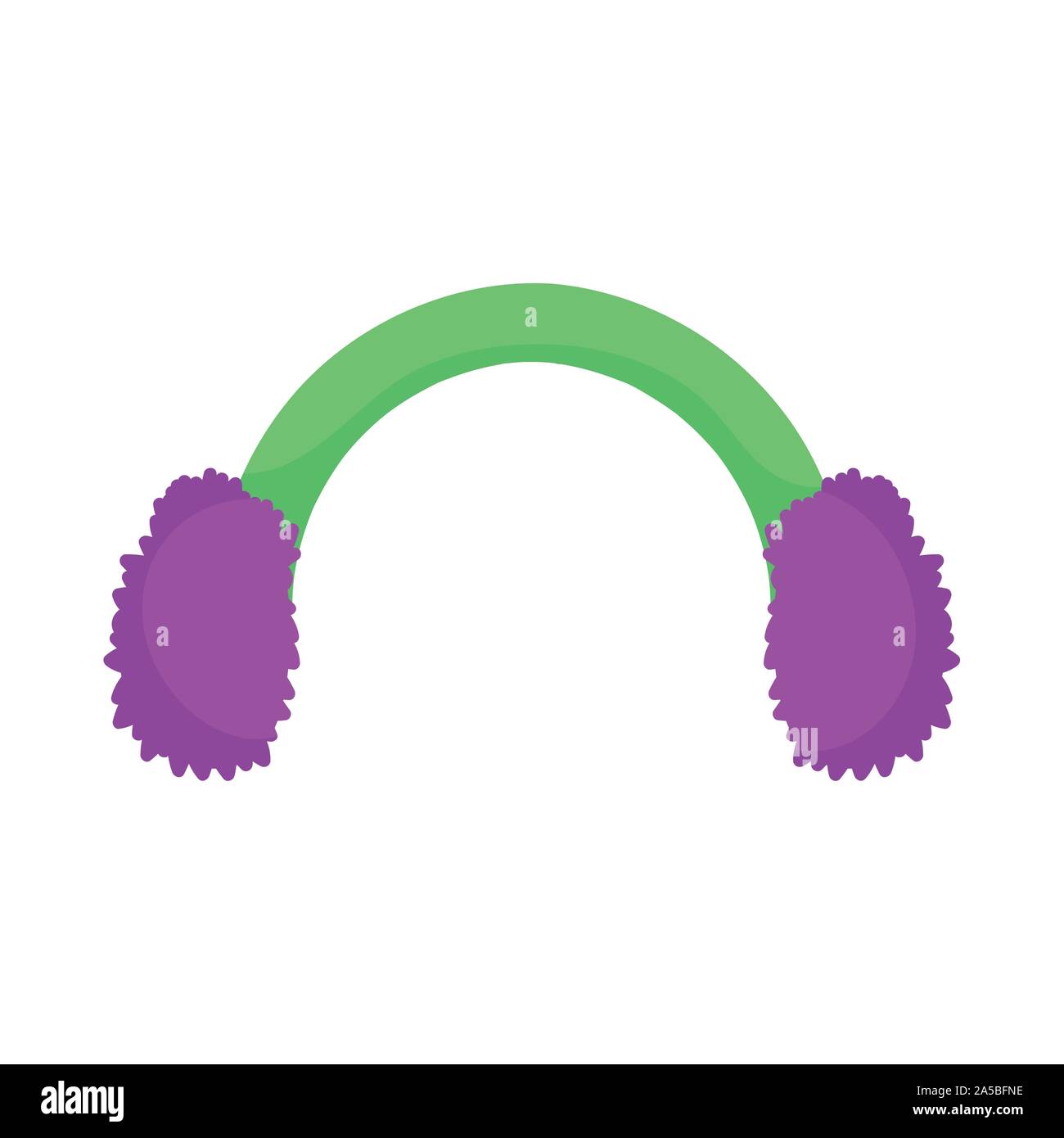 green and purple ear muffs accessory vector illustration Stock Vector ...