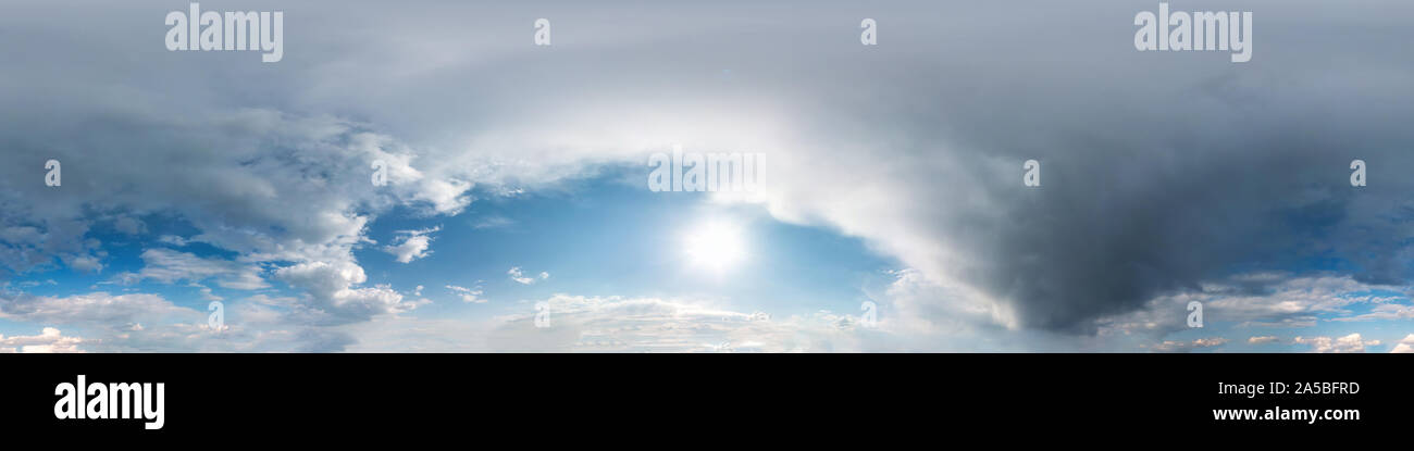 Seamless cloudy blue sky hdri panorama 360 degrees angle view with ...