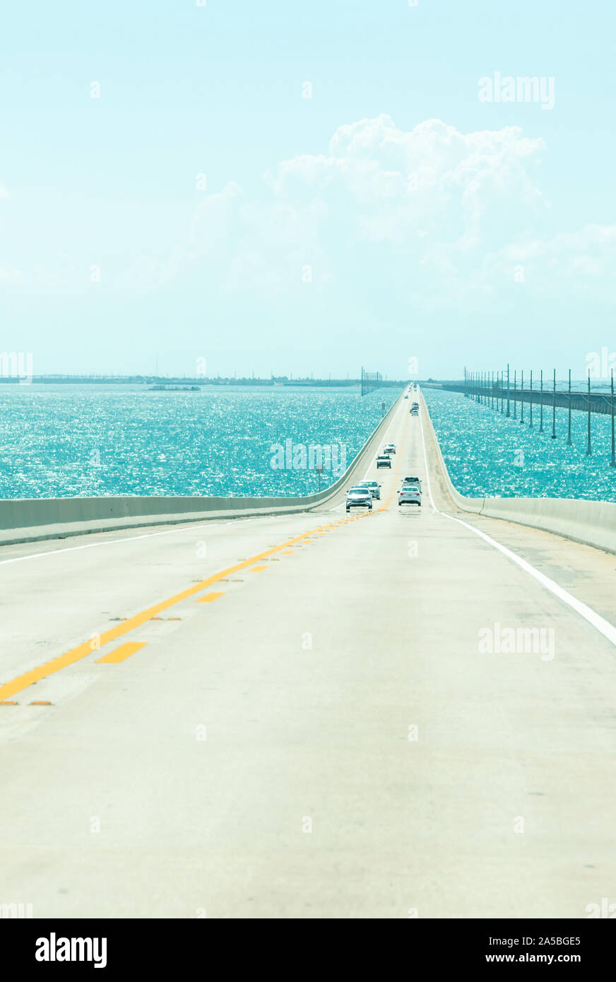 Road to Key West over Caribbean Blue Water Stock Photo - Alamy