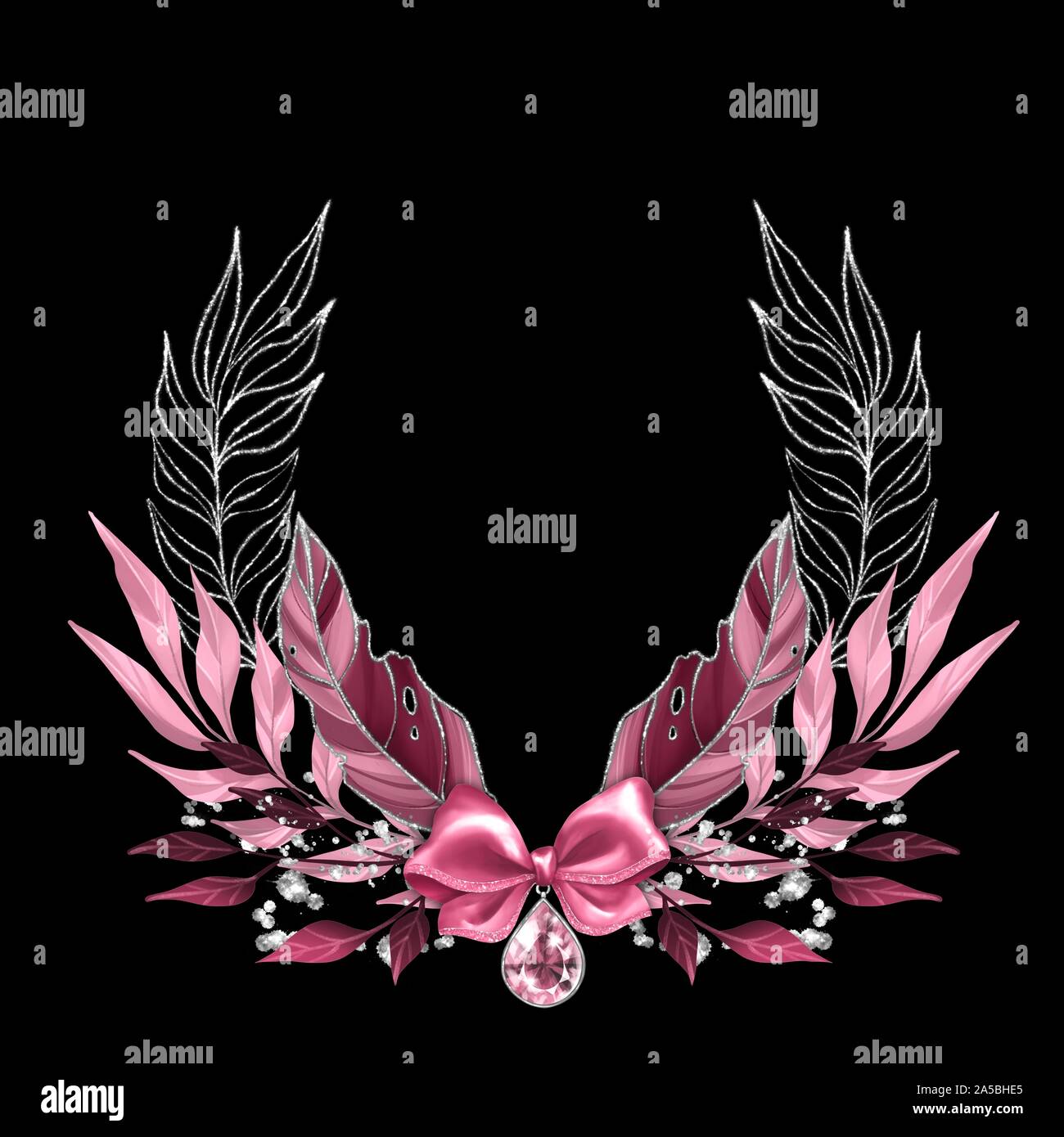 Vintage royal laurel wreath with bow Stock Photo - Alamy