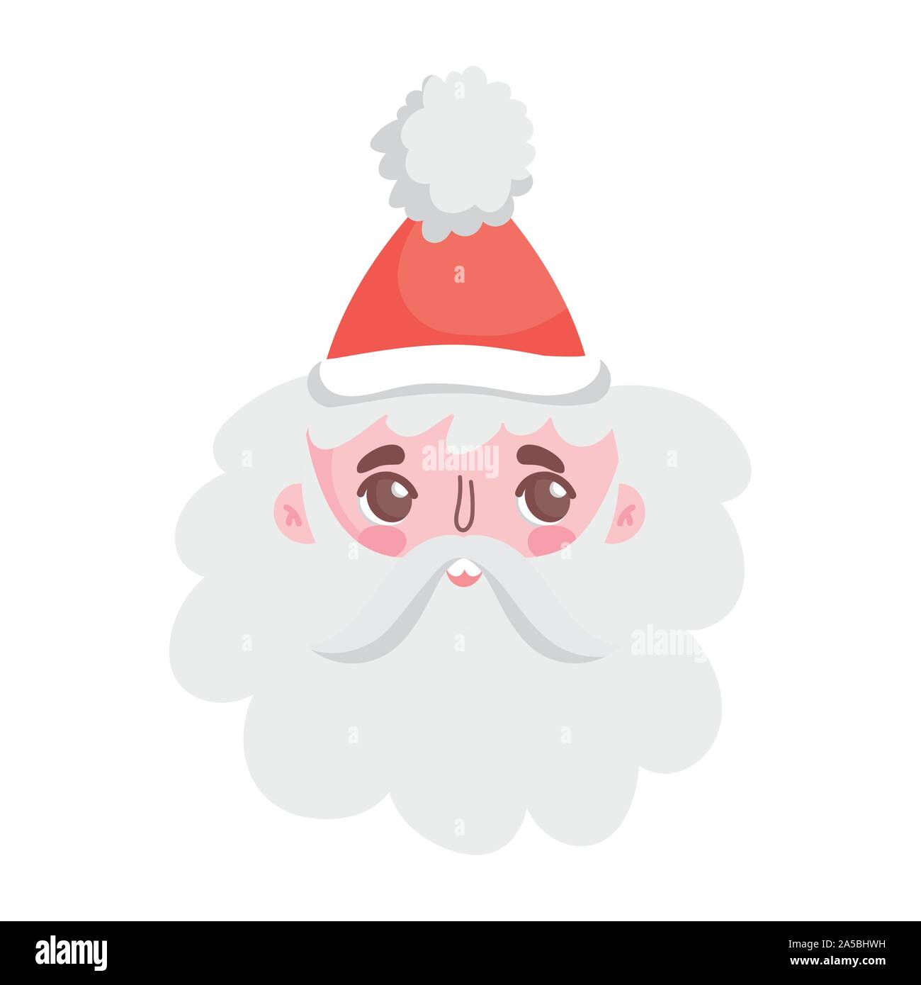 cute santa claus face character happy christmas vector illustration ...