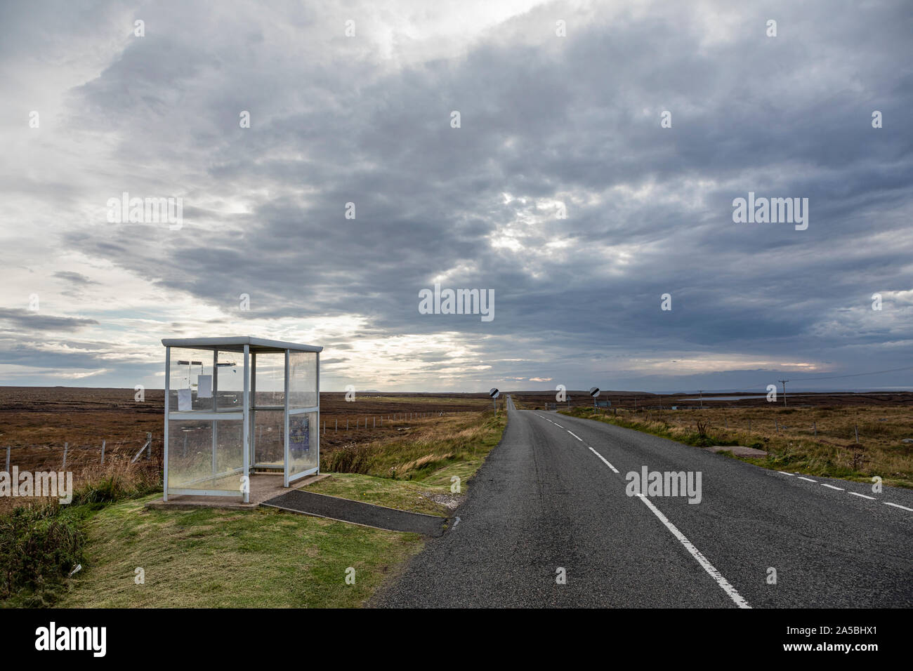 Bus stop, South Dell, Isle of Lewis, Outer Hebrides Stock Photo - Alamy