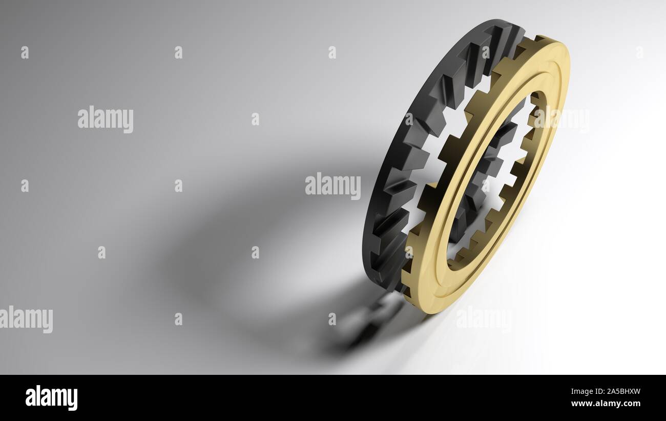 Mating gears on white background - 3D rendering illustration Stock ...