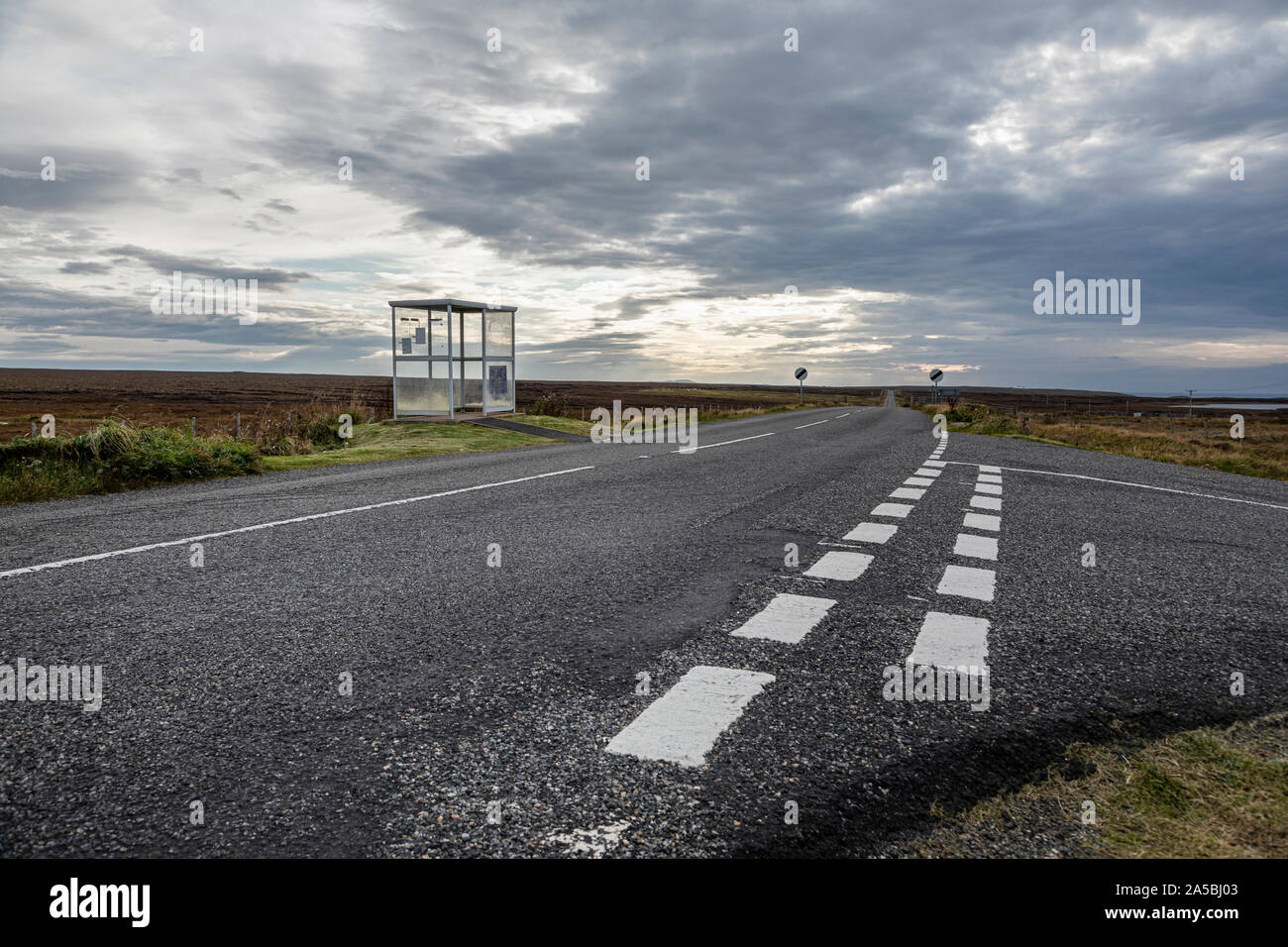 Bus stop, South Dell, Isle of Lewis, Outer Hebrides Stock Photo - Alamy