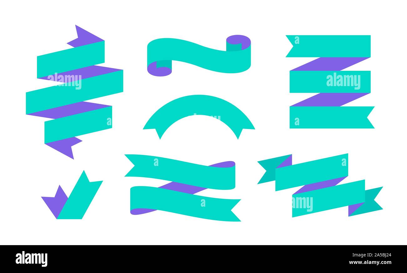 Ribbon Banner. Set of color ribbon banner for text, phrase Stock Vector ...