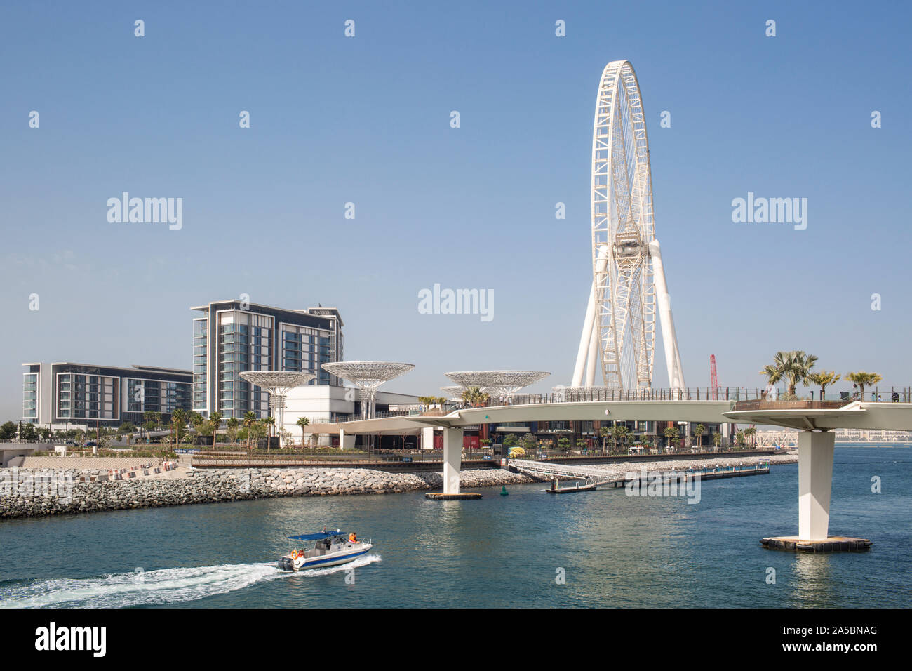 Beautiful View of Bluewaters Island with Ain Dubai World's tallest ...
