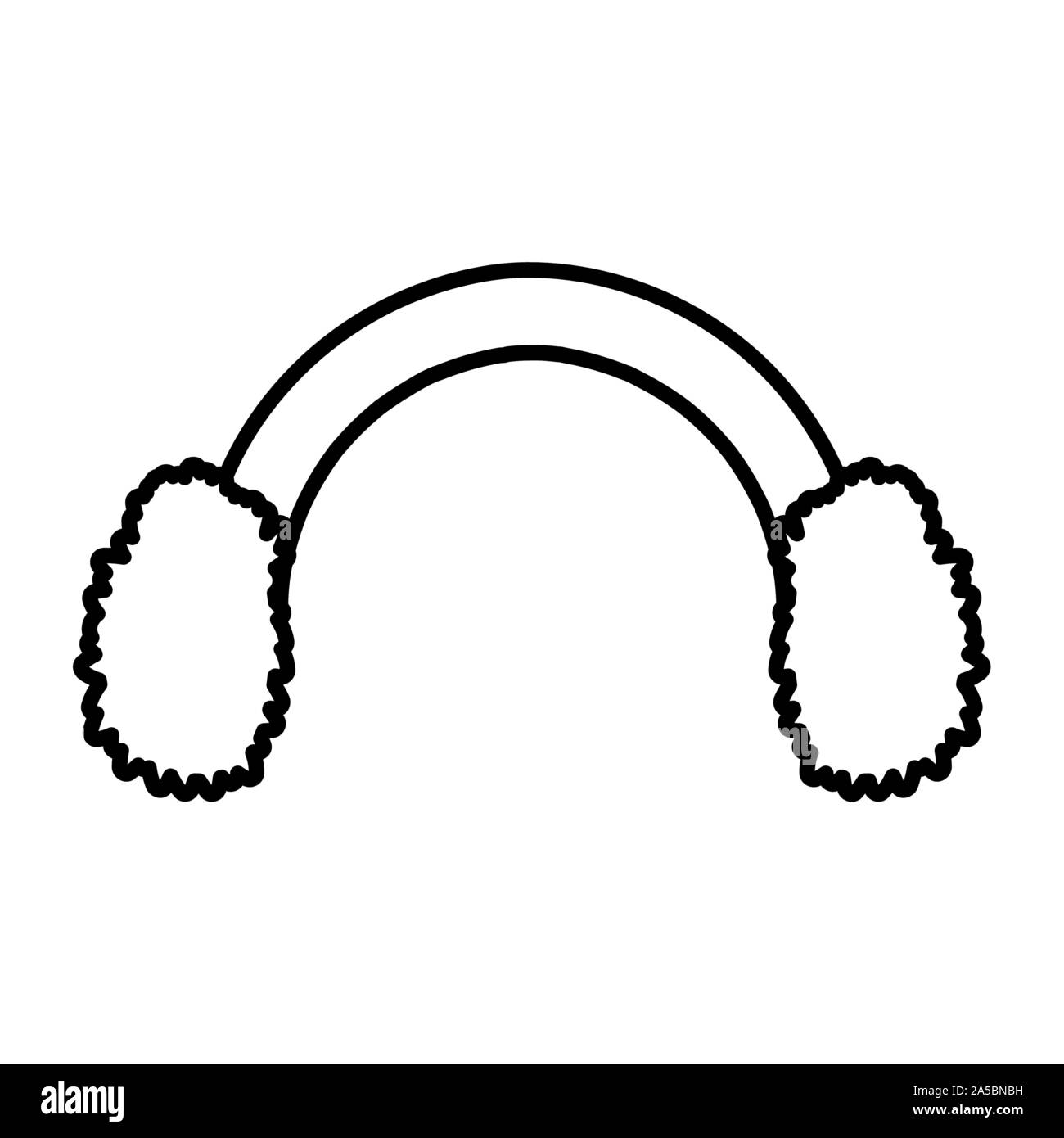 ear muffs accessory winter protection vector illustration thick line ...