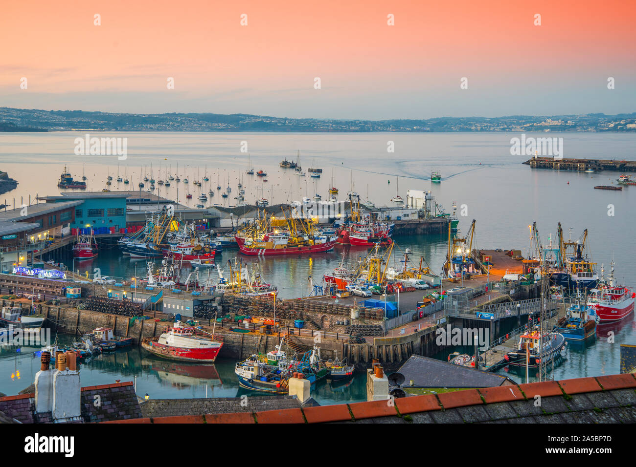 Brixham Harbour and Fishmarket Stock Photo - Alamy