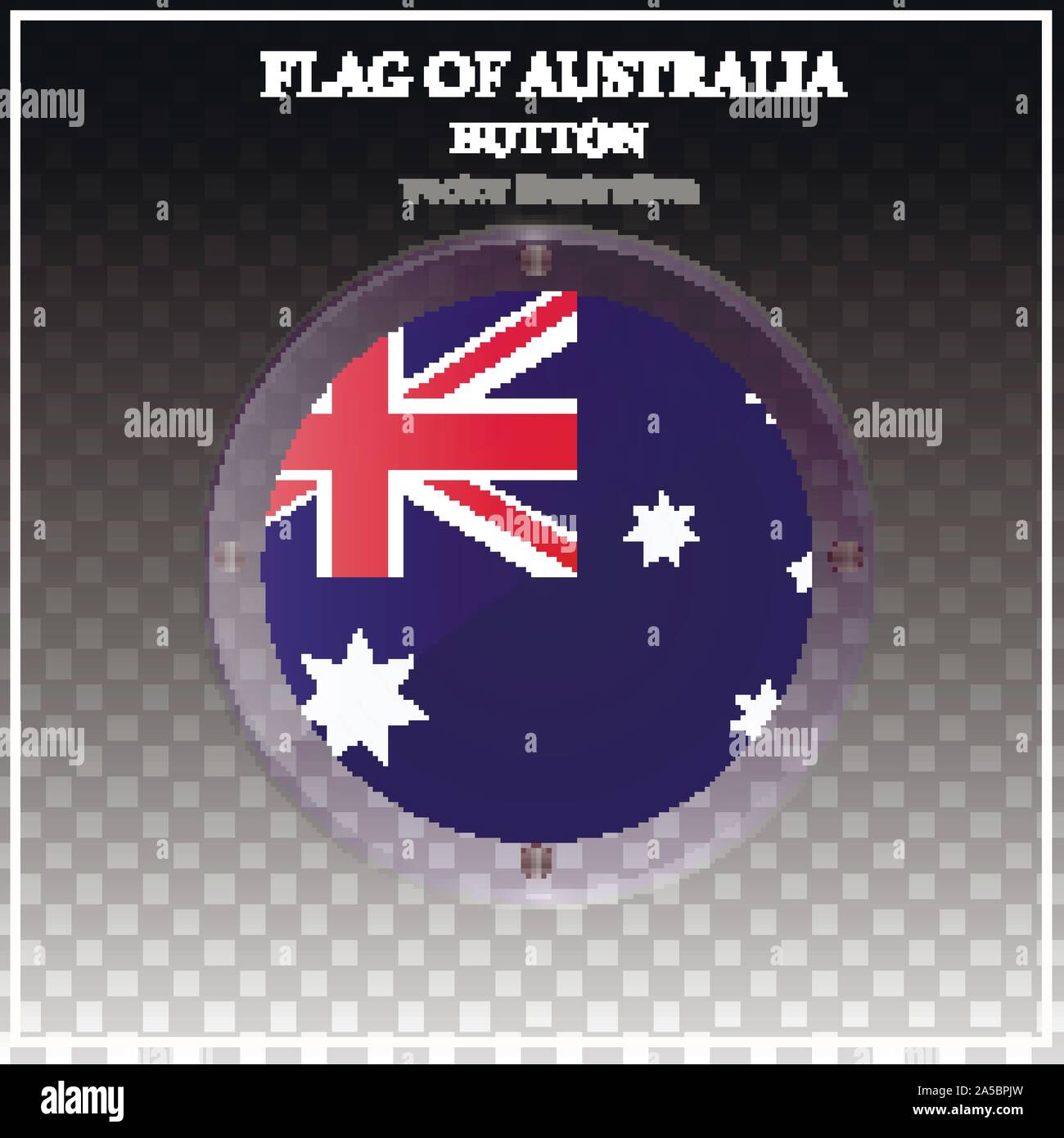 Bright transparent sticker with flag of Australia. Happy Australia day ...