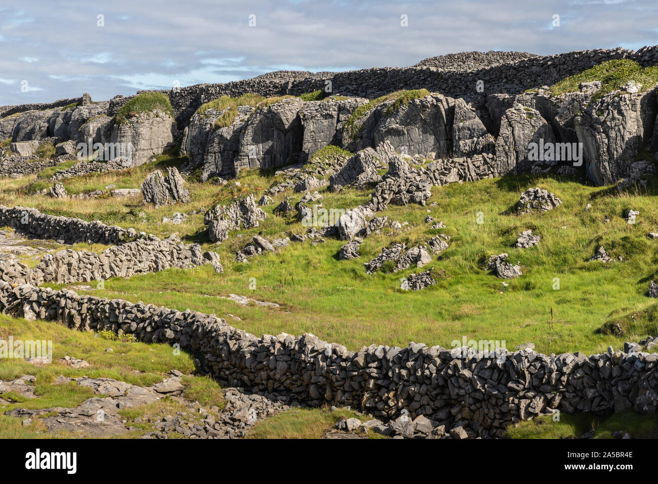Rock walls in a farm in Inisheer island, Galway, Ireland Stock Photo ...