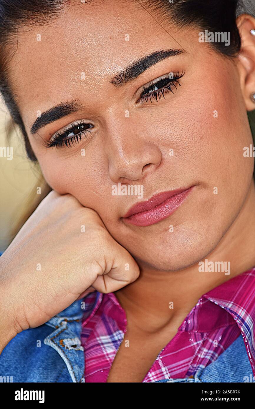 Pretty Female Deciding Stock Photo - Alamy