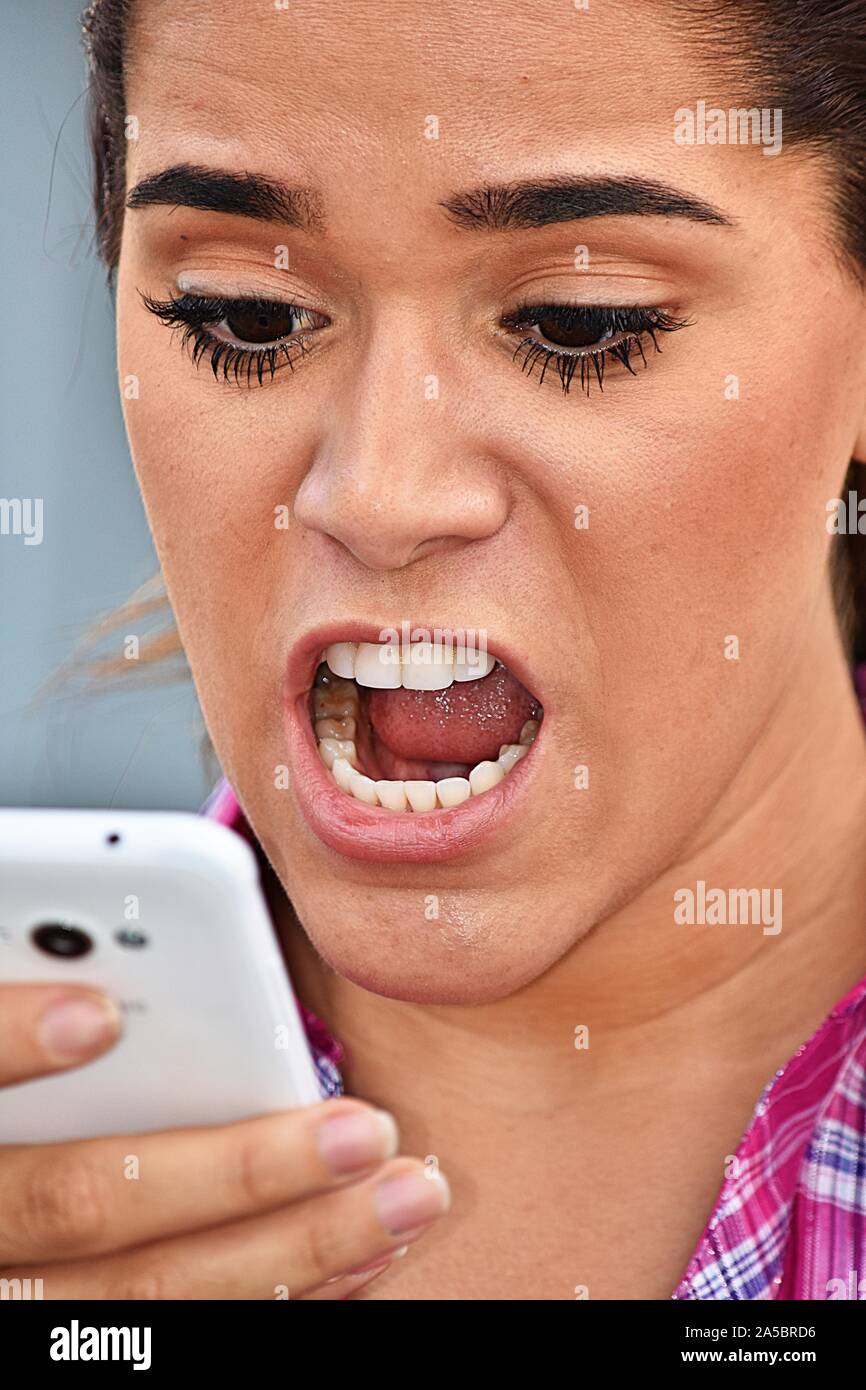 Unhappy using telephone hi-res stock photography and images - Alamy