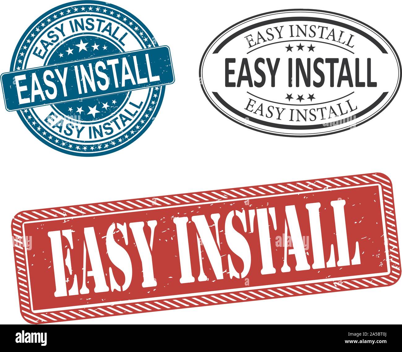 Stamp with text easy install inside Stock Vector Images - Alamy