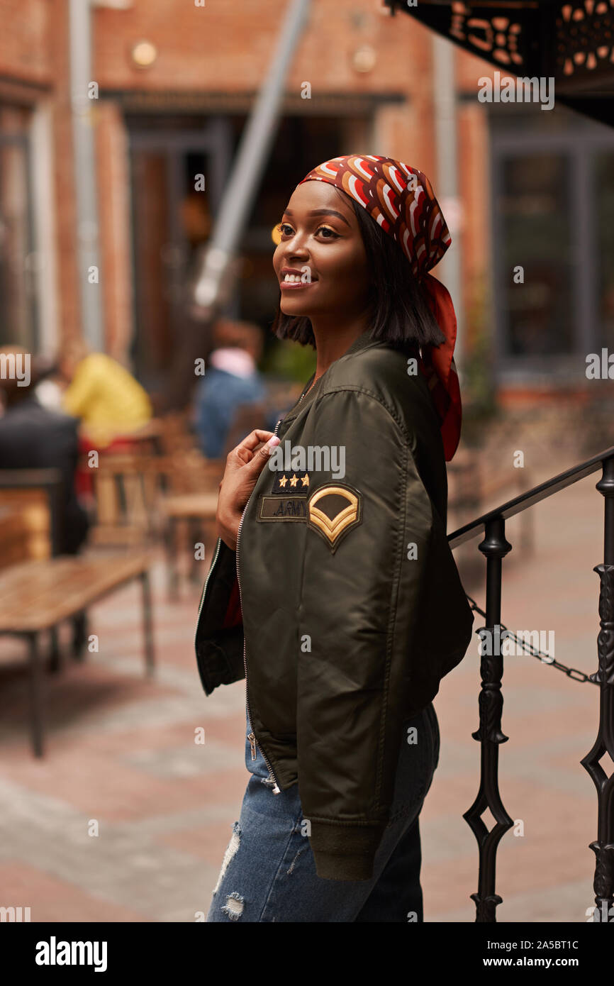 Young african woman outdoor portrait Stock Photo - Alamy